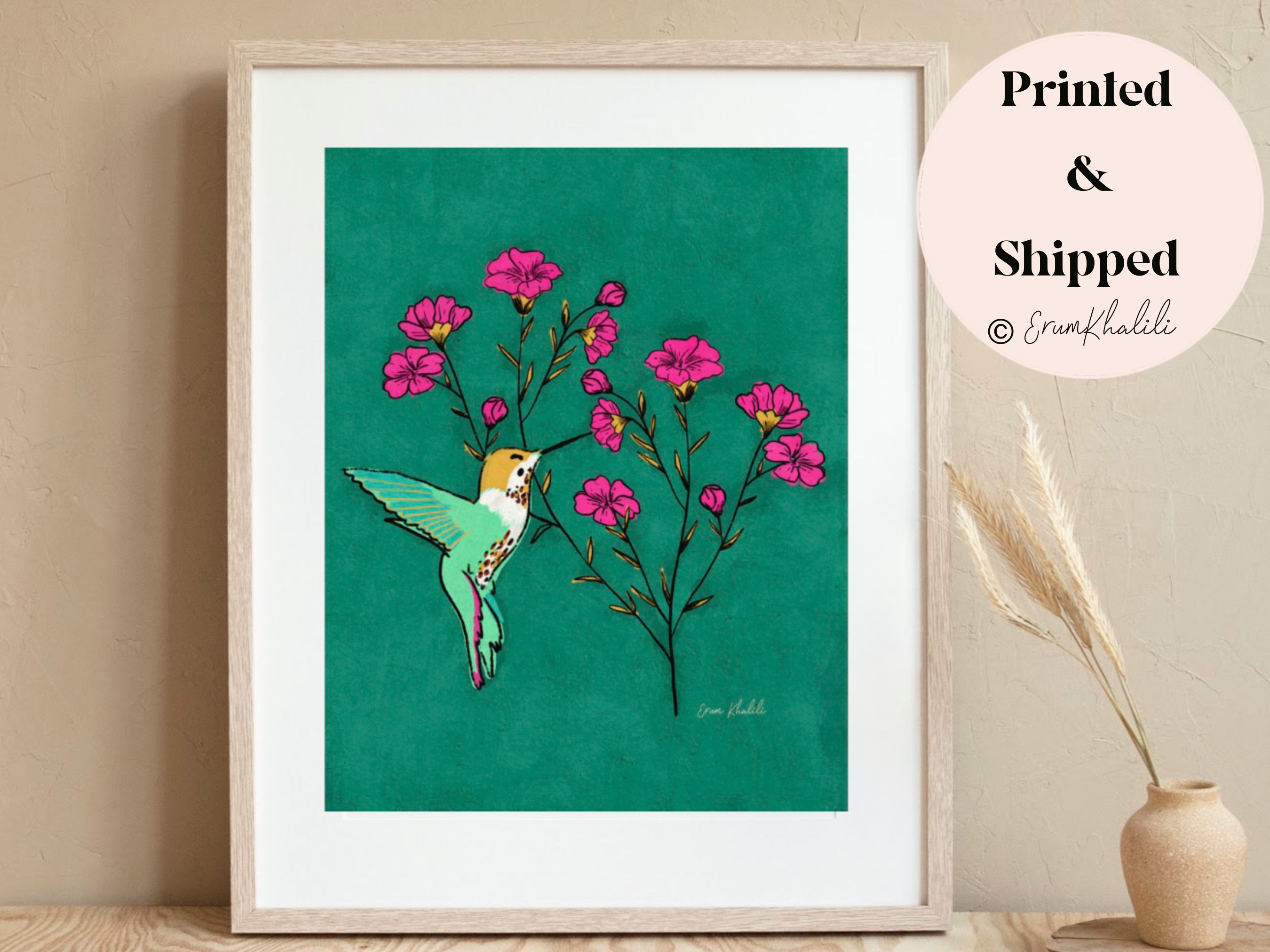 Colorful Hummingbird Wall Art Poster Print Modern Bird - Etsy