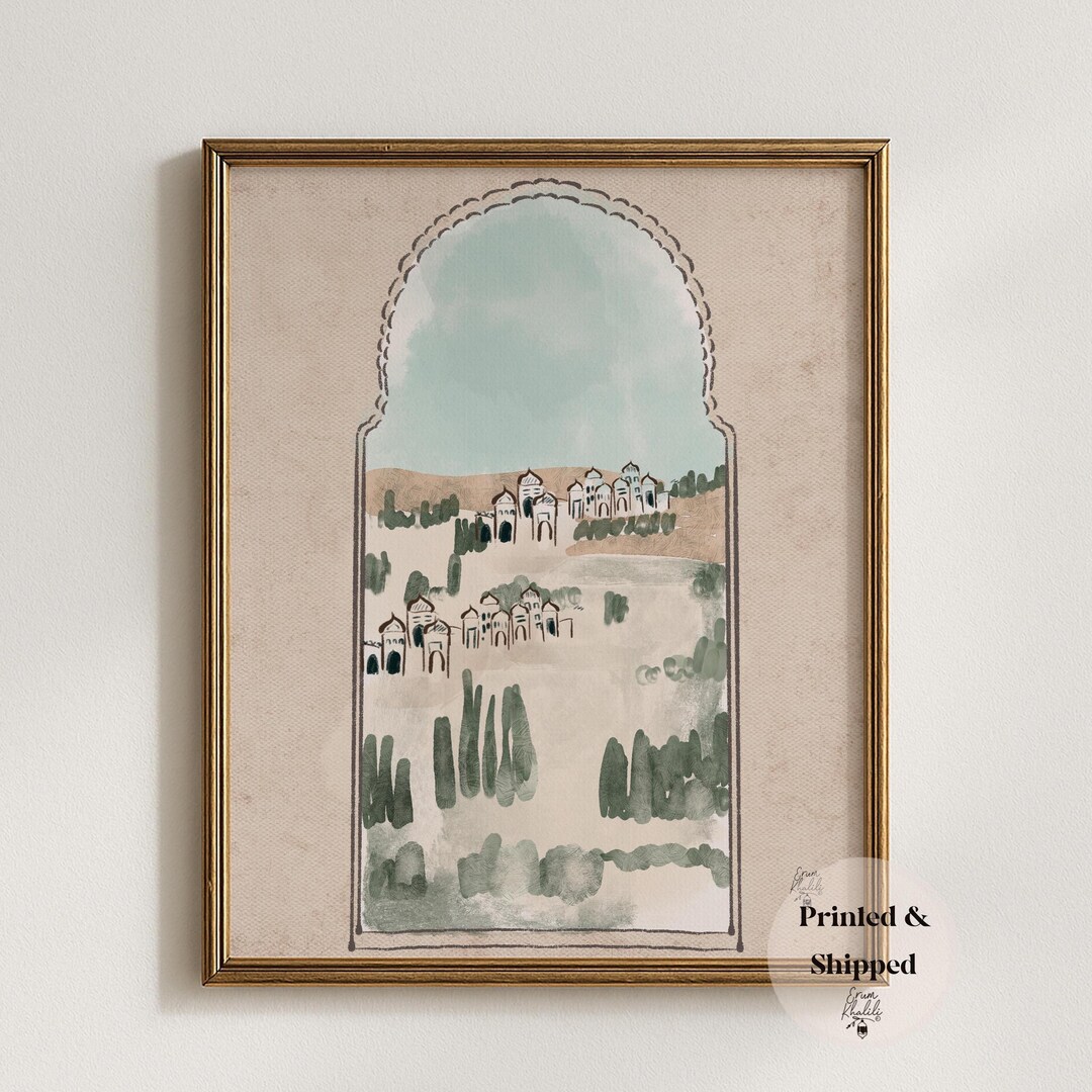 Syria Watercolor Painting Wall Art, Syrian Landscape Travel Art Print ...