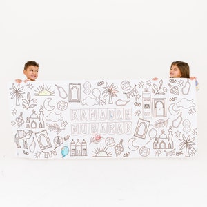 Huge Ramadan & Eid Coloring Poster for Kids| Coloring Table Cover ...