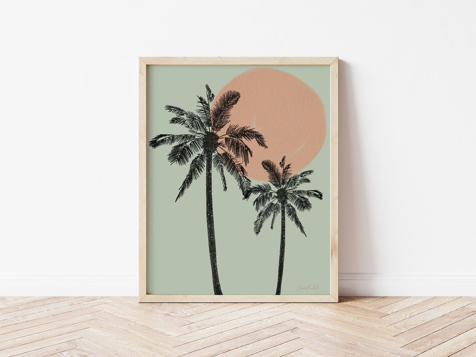 California Palm Tree Wall Art Print Beach Sunset Artwork - Etsy