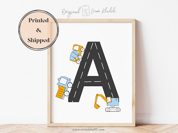 Construction Vehicle Alphabet Nursery Wall Art Toddler Boy | Etsy