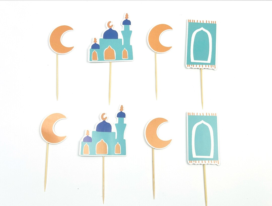 Set of 8 Ramadan Cupcake Toppers I Eid Gifts | Wrapping Paper | Eid ...