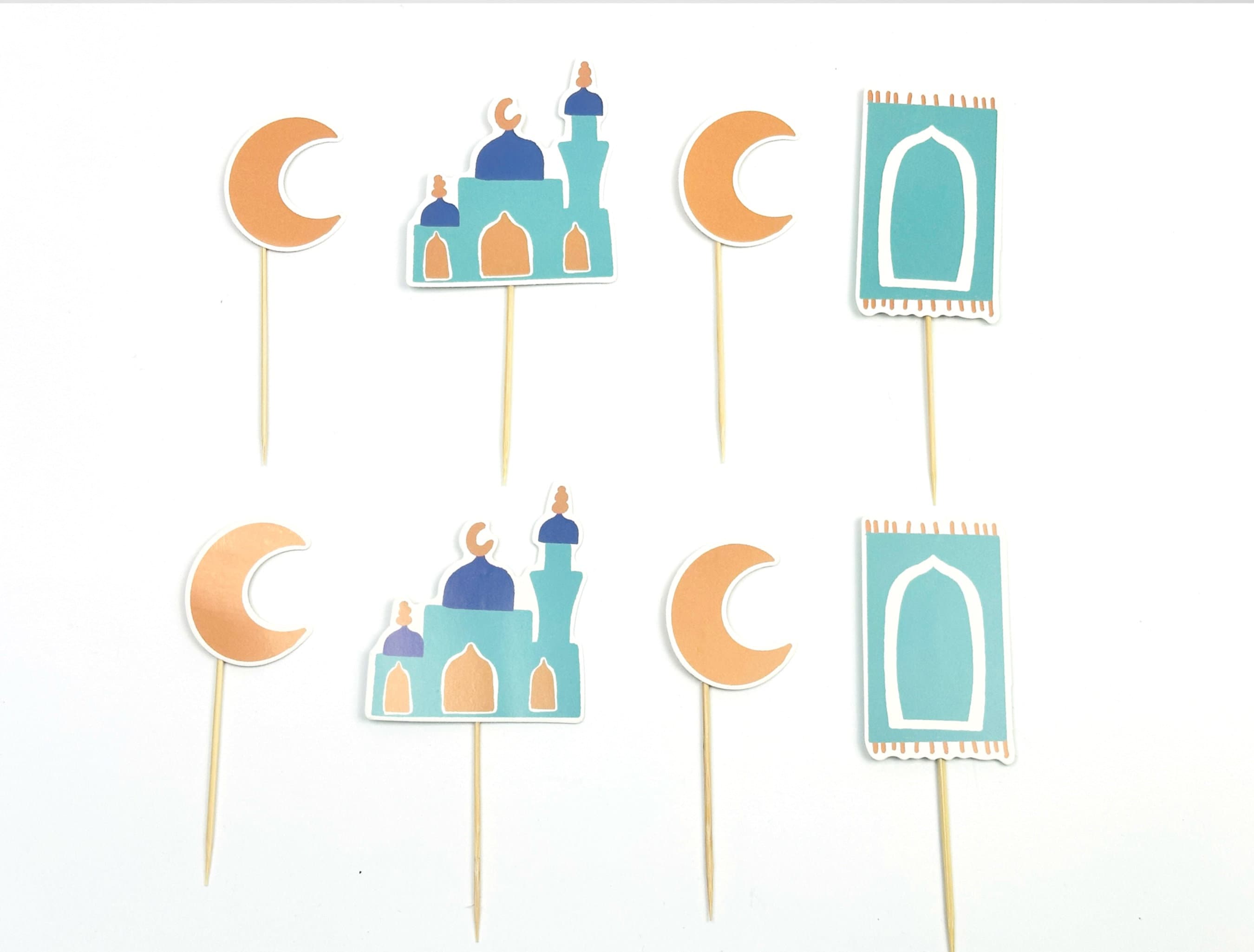 Set of 8 Ramadan Cupcake Toppers I Eid Gifts Wrapping Paper Eid Gift ...