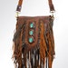 Macie Leather With Heavy Fringe and Turquoise Detail - Etsy