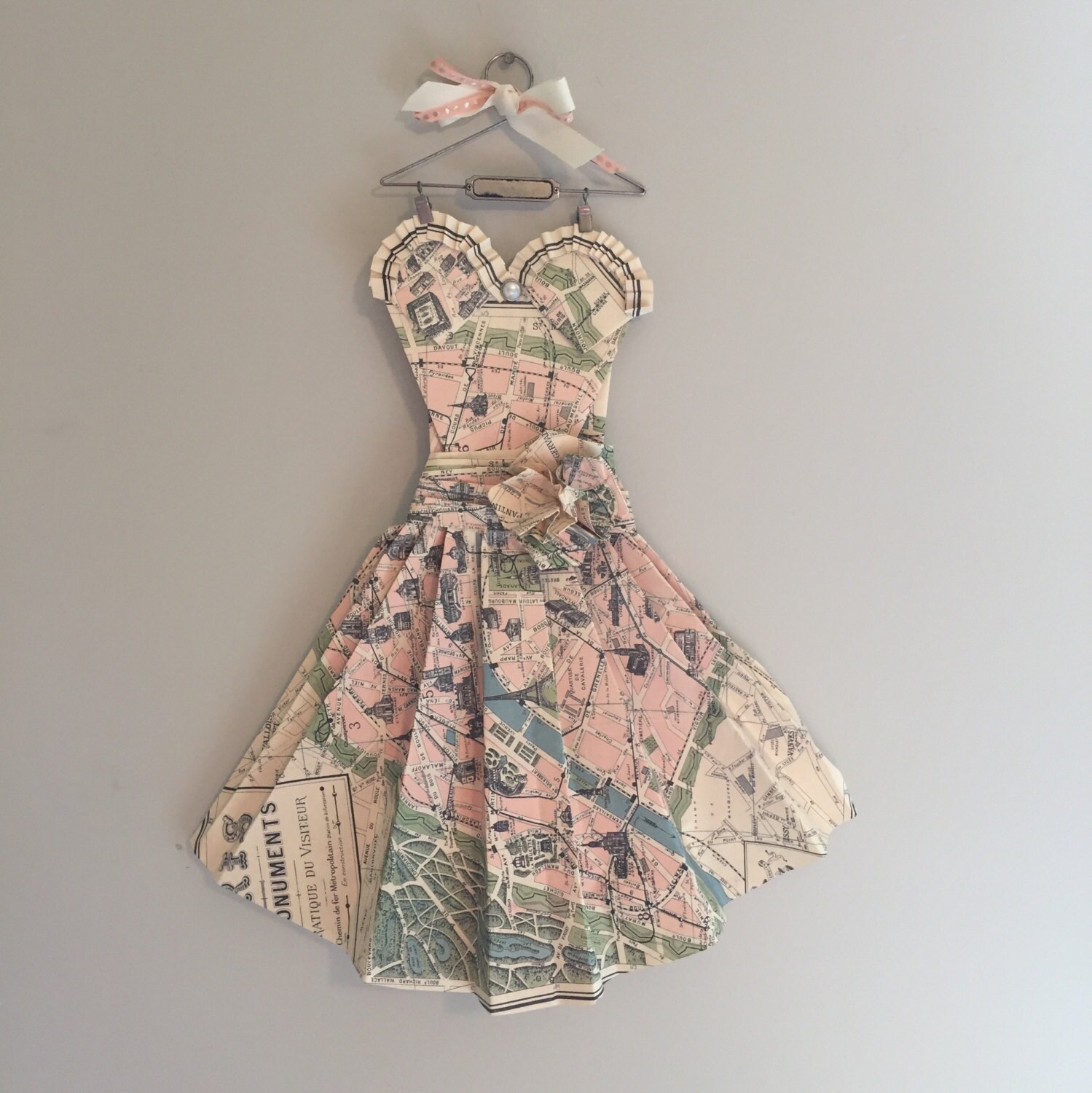 Girls map dress/World map Handmade folded map dress | Etsy