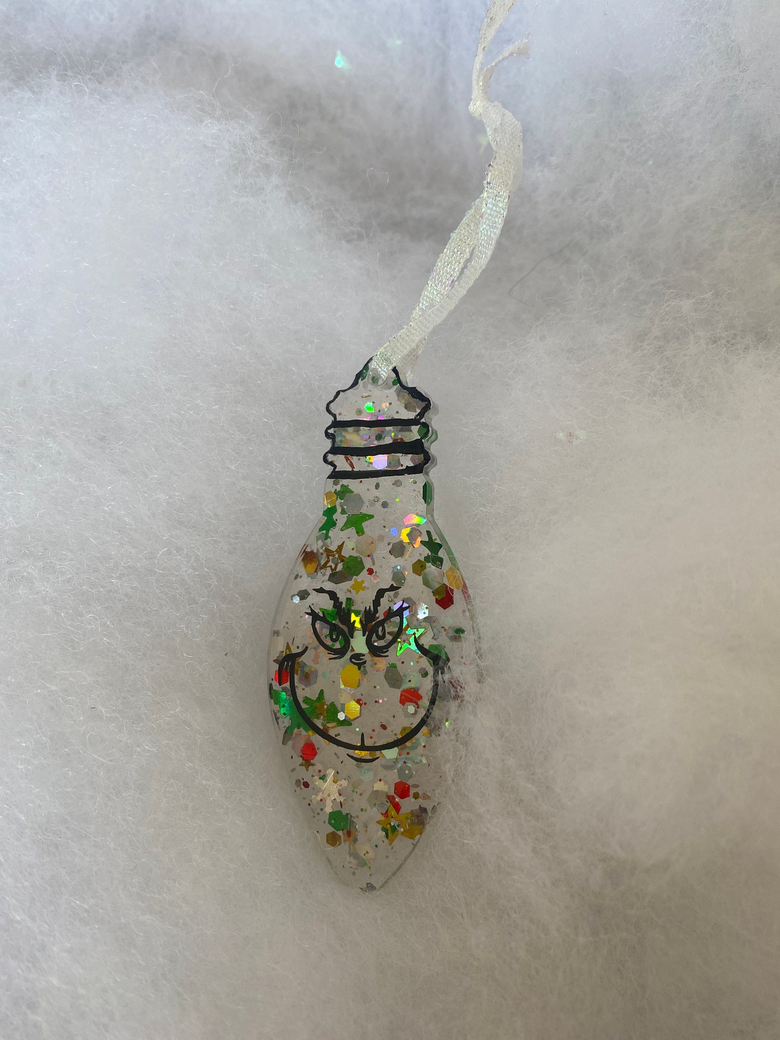 Grinch Bulb Ornament, Christmas Ornament, Grinch Holiday Decor, Gifts ...