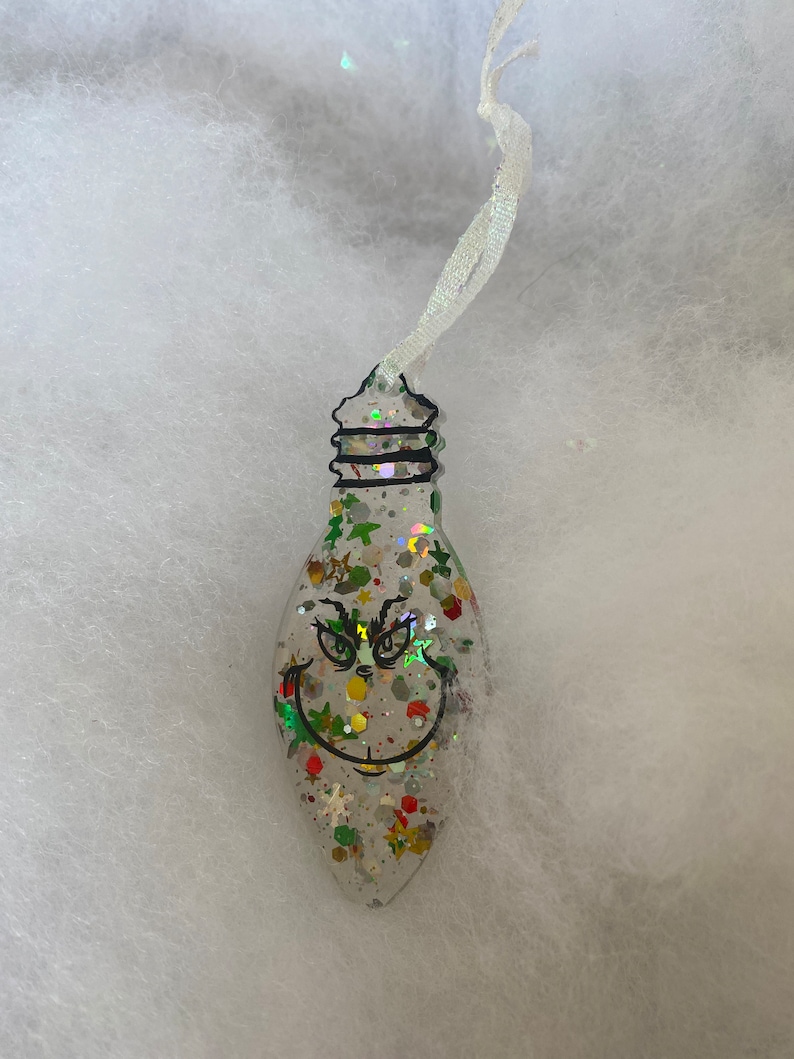 Grinch Bulb Ornament, Christmas Ornament, Grinch Holiday Decor, Gifts ...