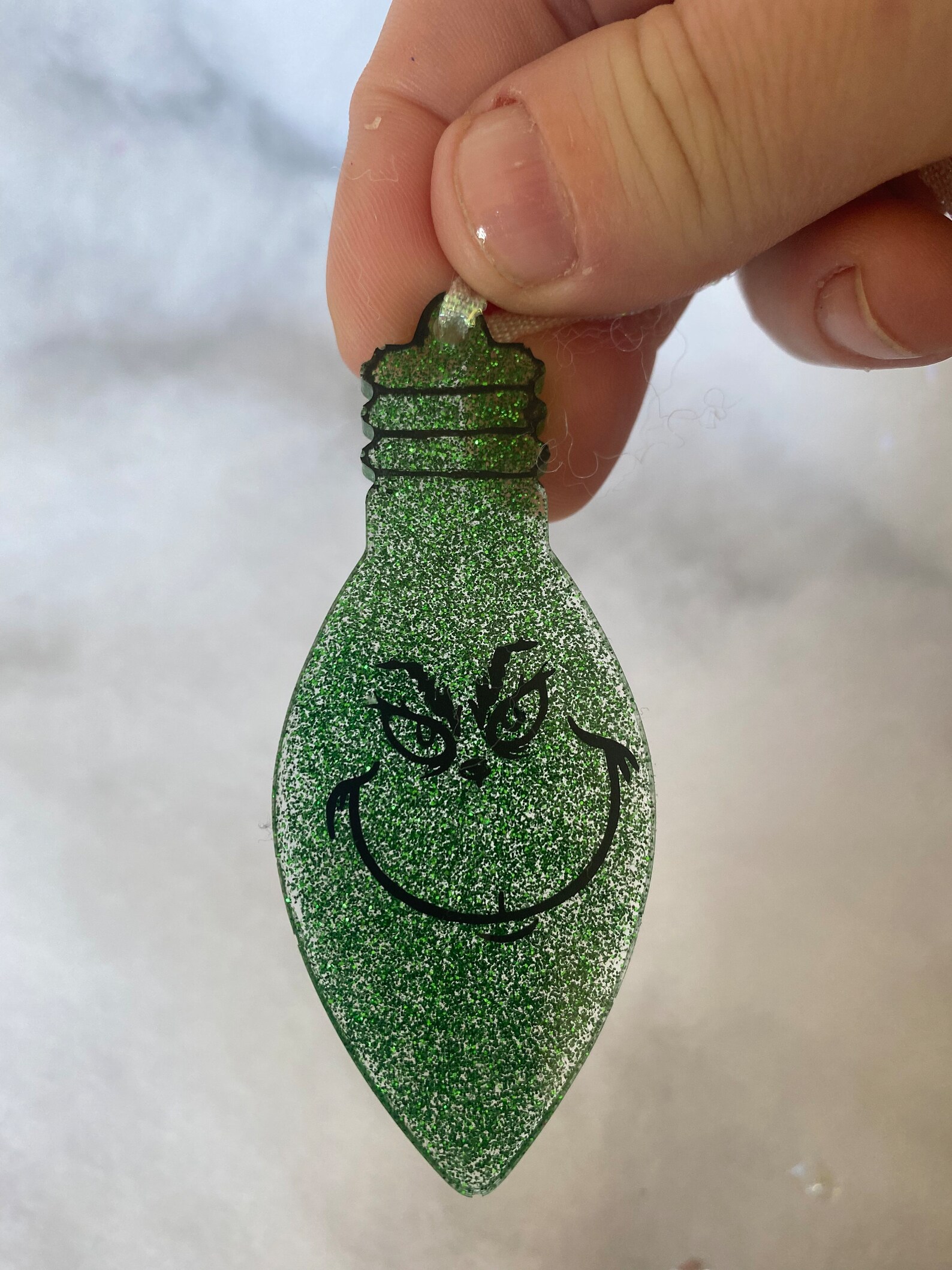 Grinch Bulb Ornament, Christmas Ornament, Grinch Holiday Decor, Gifts ...