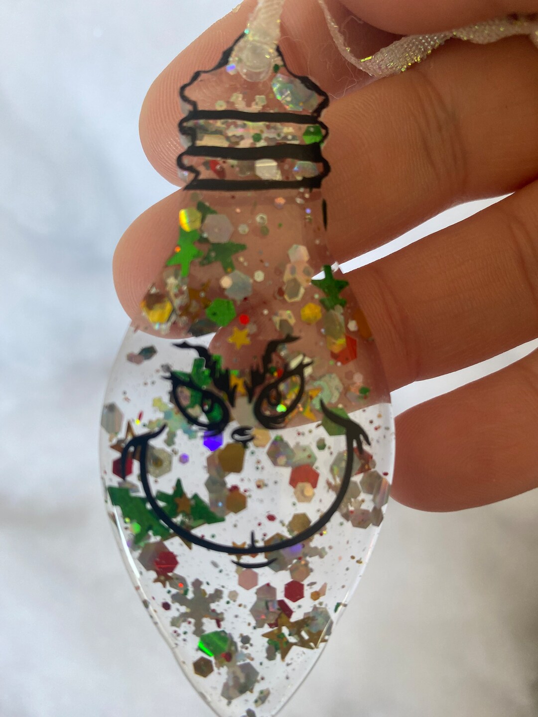 Grinch Bulb Ornament, Christmas Ornament, Grinch Holiday Decor, Gifts ...