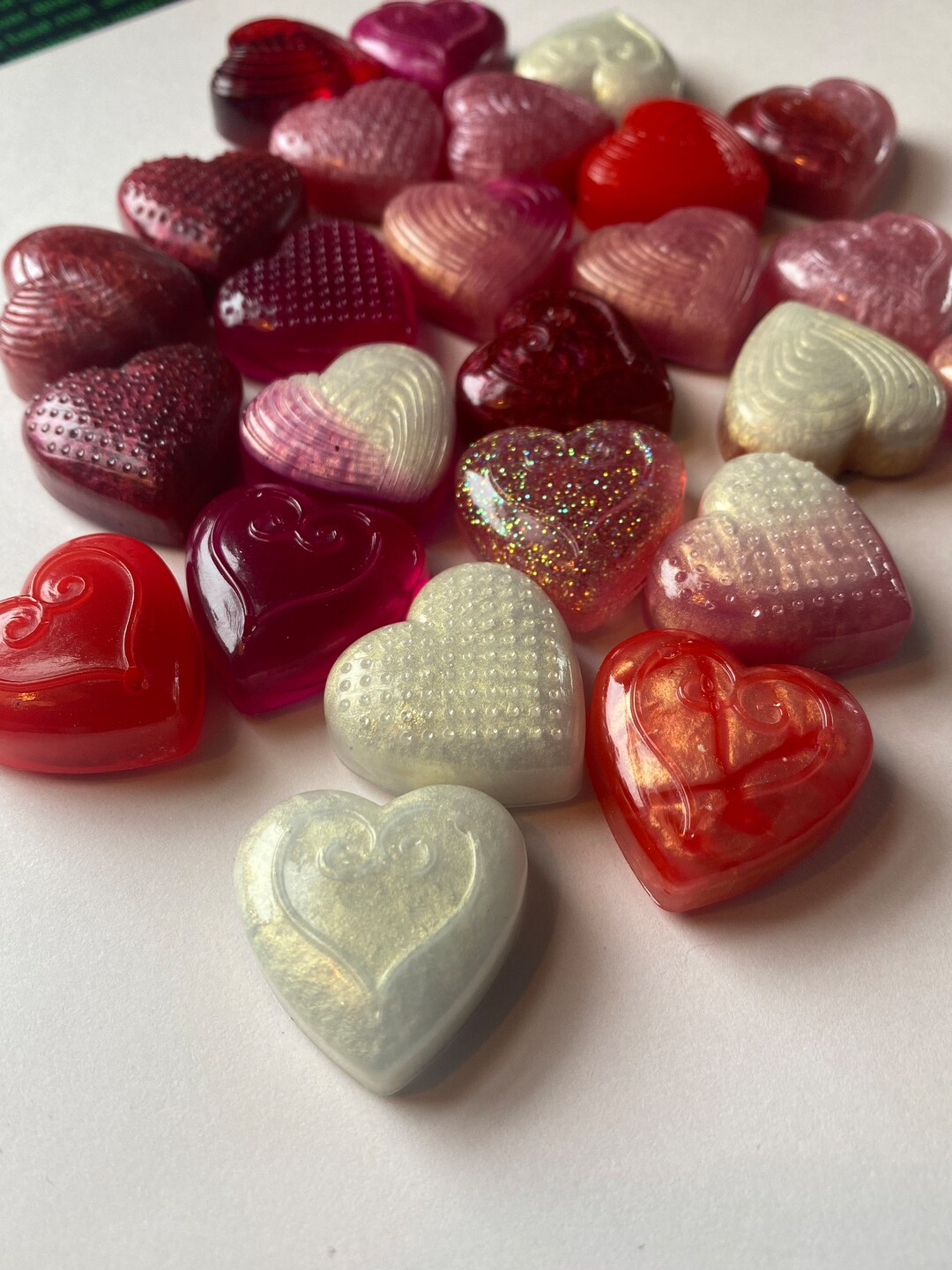 Red & Pink Resin Heart Magnets, Set of 5, Valentines Day Gifts, Party ...