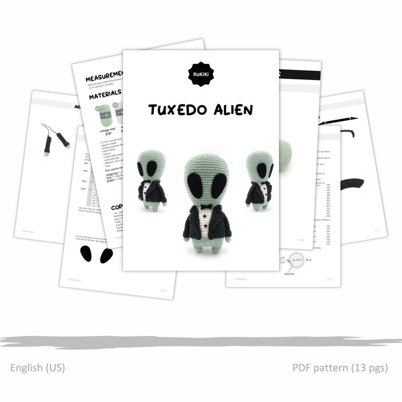 ALIEN in Tuxedo Crochet Pattern - Etsy