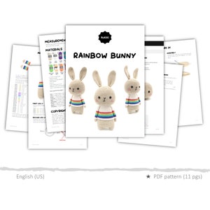 Rainbow Bunny Crochet Pattern - Etsy