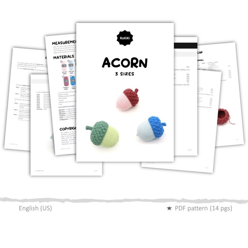 Acorn, 3 Sizes, Crochet Pattern - Etsy