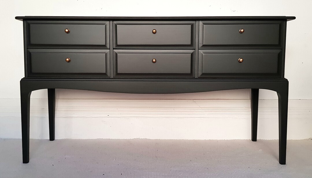 Stag Minstrel Painted Black Mahogany Dressing Table, Frenchic, Vintage ...
