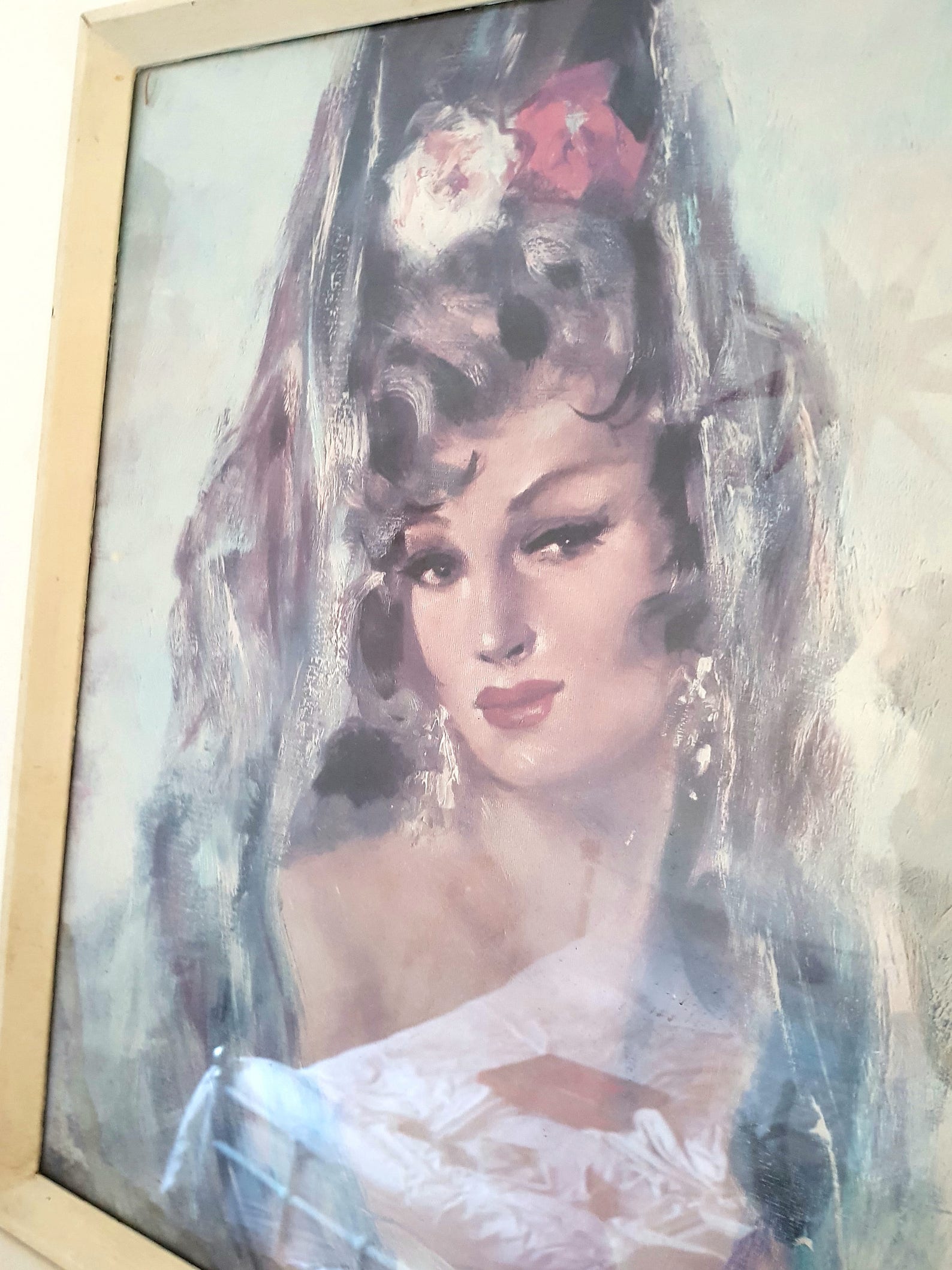 Midcentury Modern Spanish Lady Print, 60s Painting, Flamenco Dancer ...