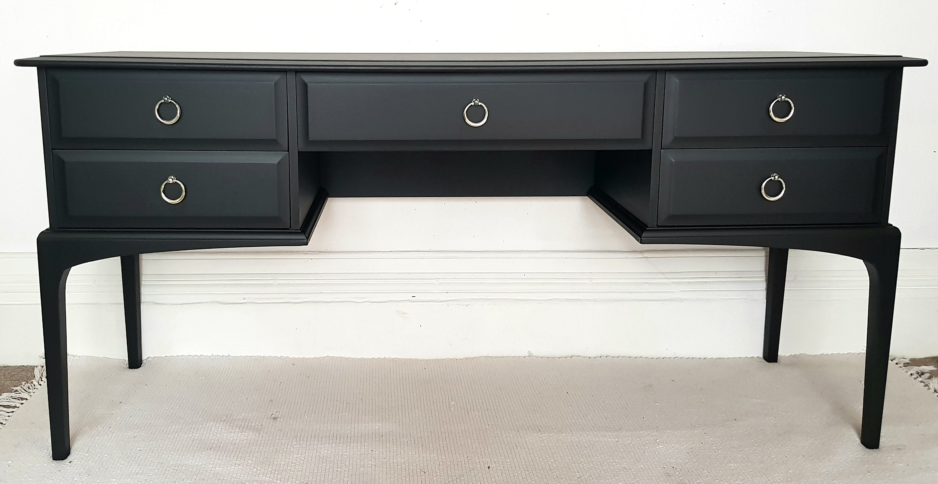 Stag Minstrel Painted Black Mahogany Dressing Table, Pedestal Desk ...