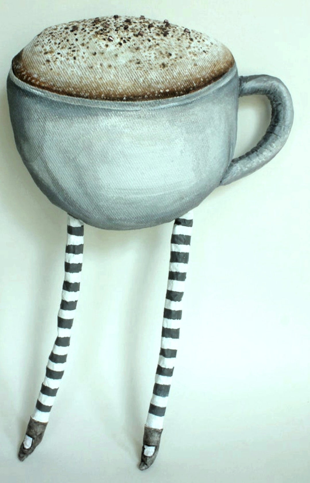 Textile Doughnut Sculpture, Wall Art, Painted Donut, Hand Beaded, Folk ...