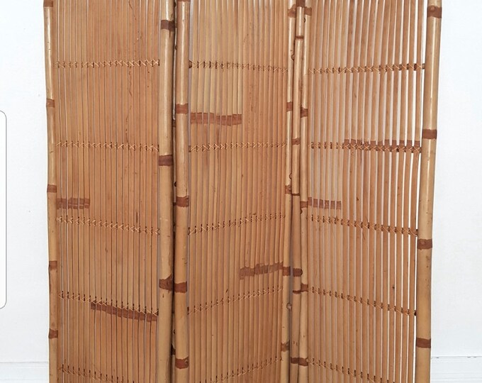 Midcentury Bamboo Screen, Vintage Room Divider, Tiki, Oriental Screen ...