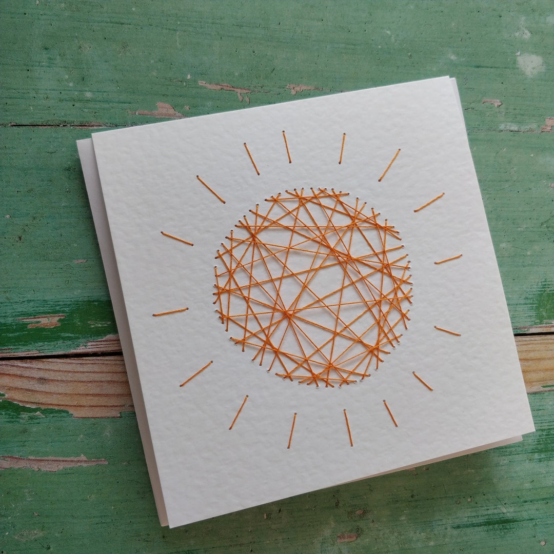 Handmade Threaded Yellow Sun Greeting Card - Beautiful Card, Cards for ...