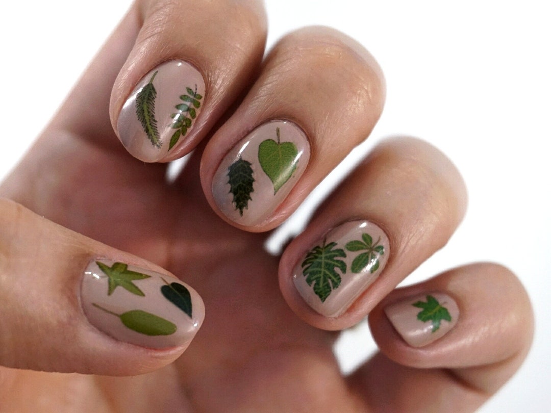 Leaves and Greenery Waterslide Nail Decals - Etsy