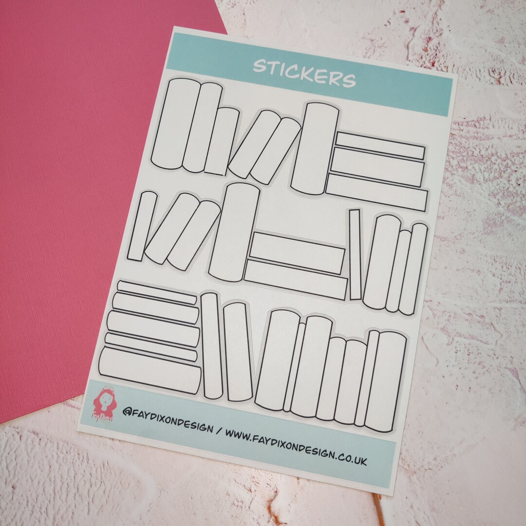 Blank Book Spines Stickers Glossy Stickers - Etsy