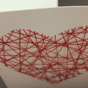 Handmade Threaded Red Heart Greeting Card Beautiful - Etsy UK