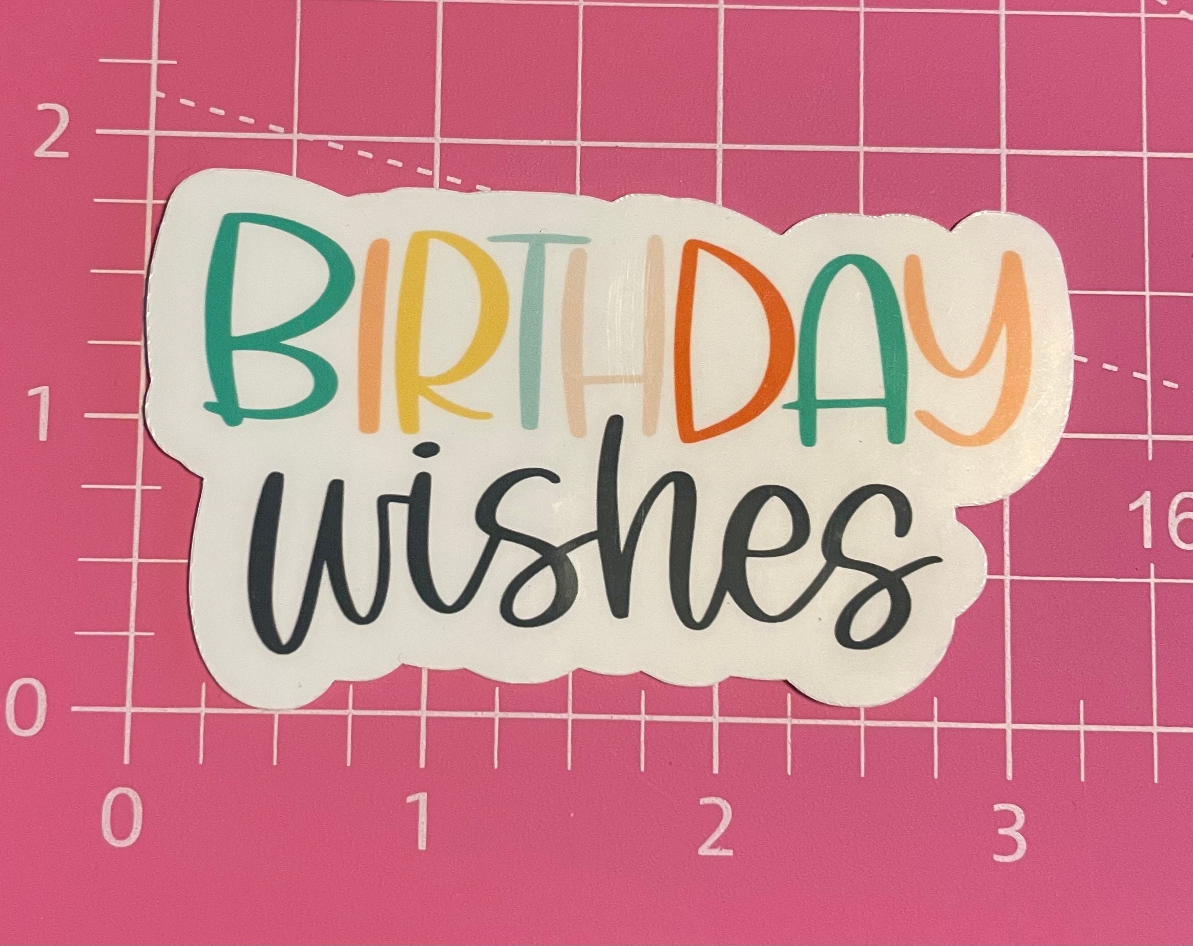 Birthday Wishes Sticker: Waterproof Vinyl Envelope Seal - Etsy