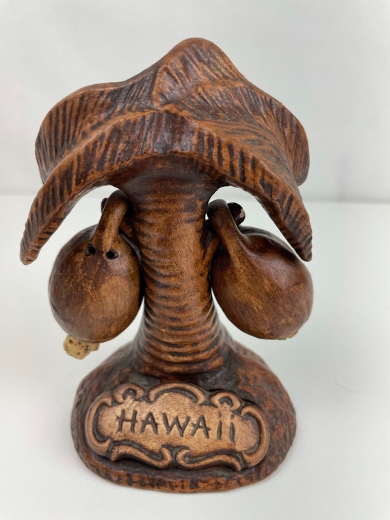 Vintage Treasure Craft Palm Tree Coconut Hawaii Salt Pepper | Etsy
