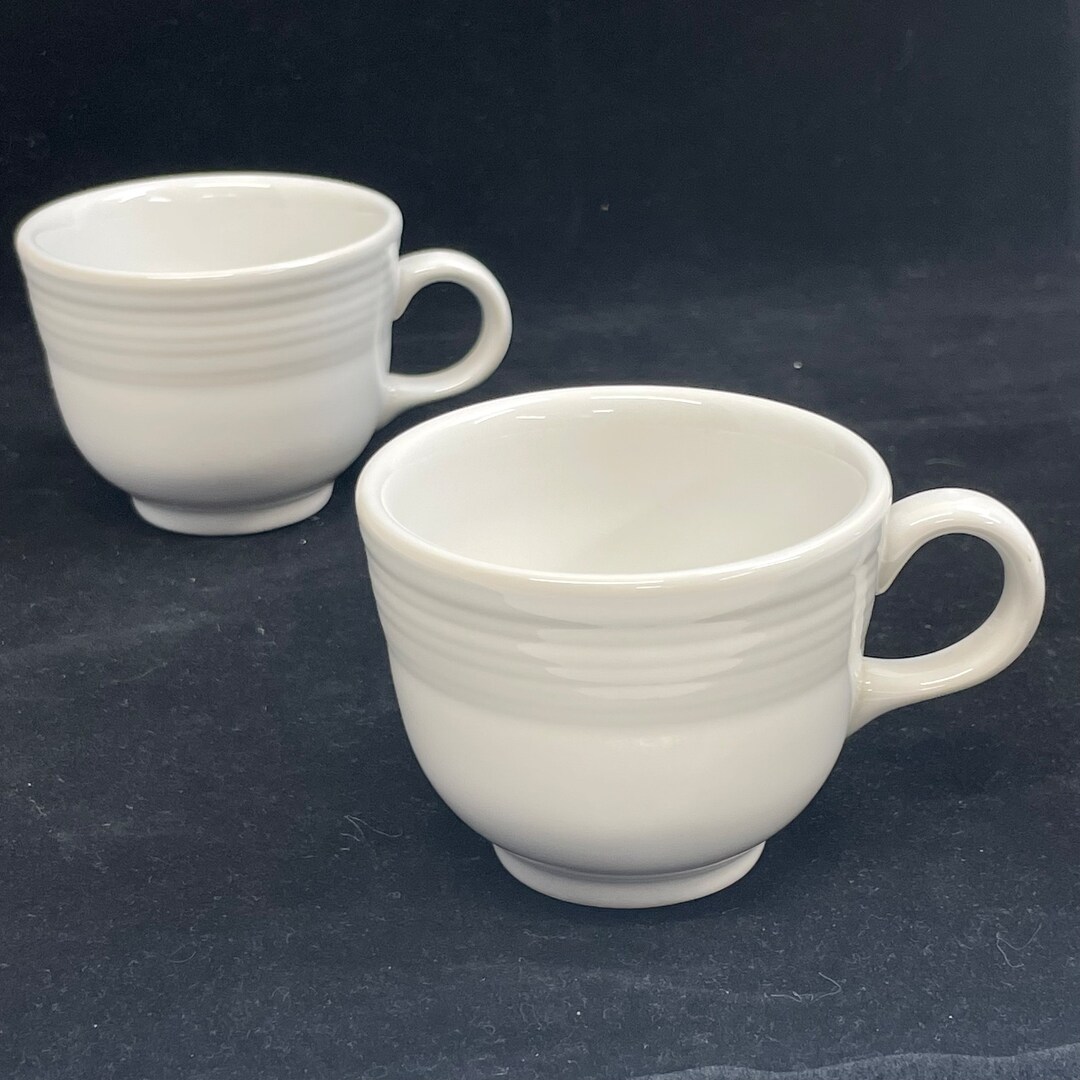 Fiesta Homer Laughlin White Flat Tea Cup Homer Laughlin USA Fiestaware ...