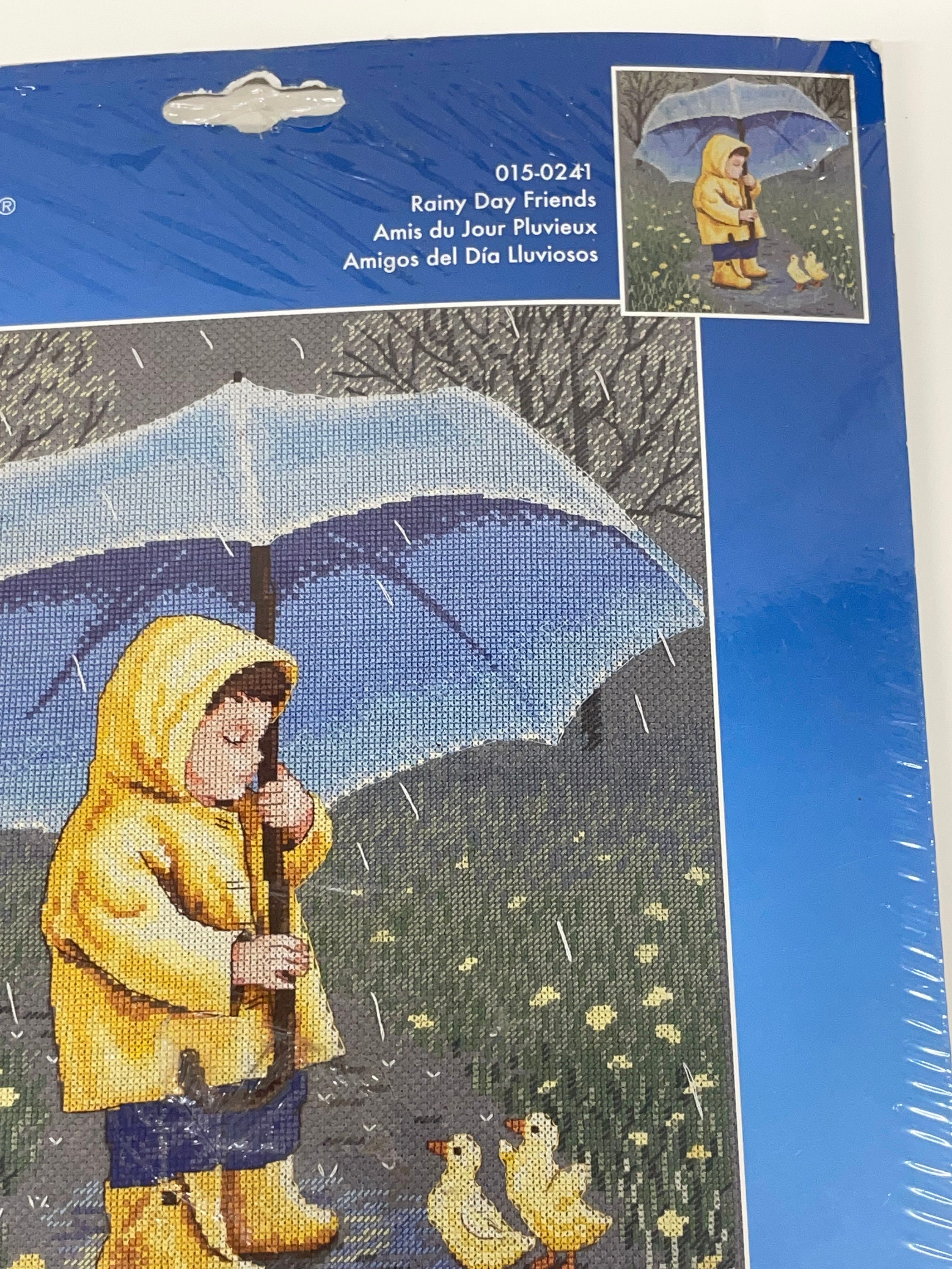 Janlynn Rainy Day Friends Cross Stitch Kit Stitchery Boys Children ...