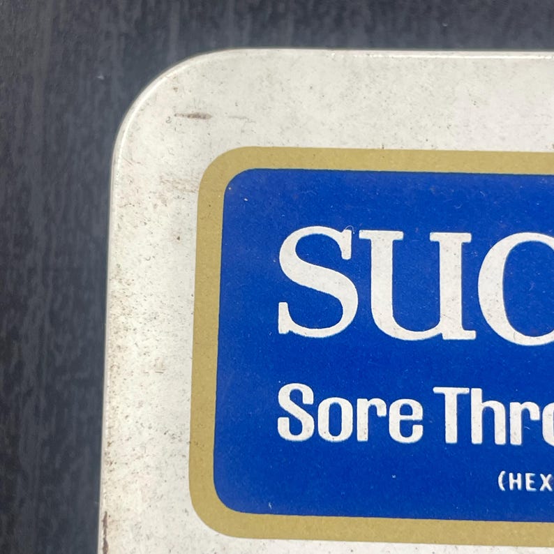 Vintage Sucrets Metal Medicine Tin Box Empty Sore Throat Lozenge Box ...