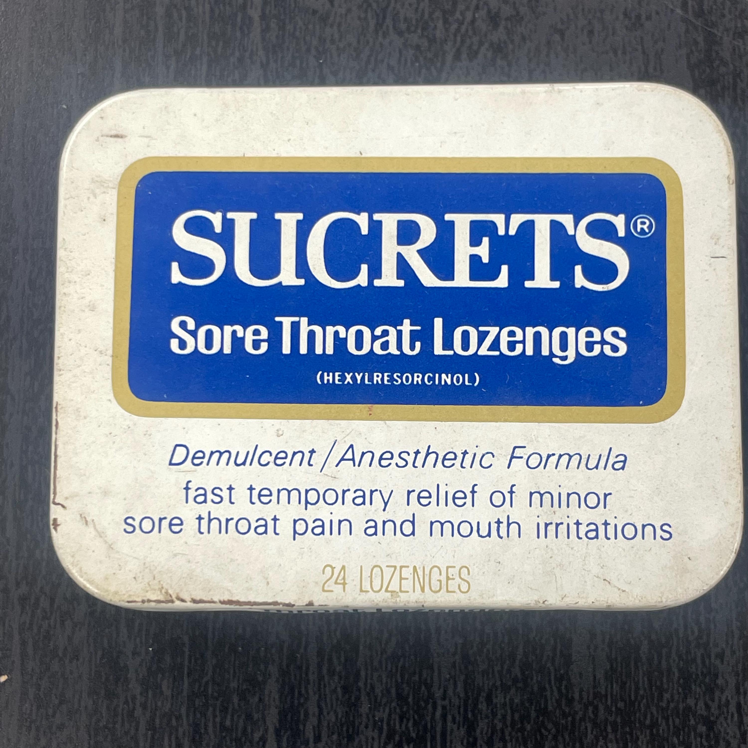 Vintage Sucrets Metal Medicine Tin Box Empty Sore Throat Lozenge Box ...