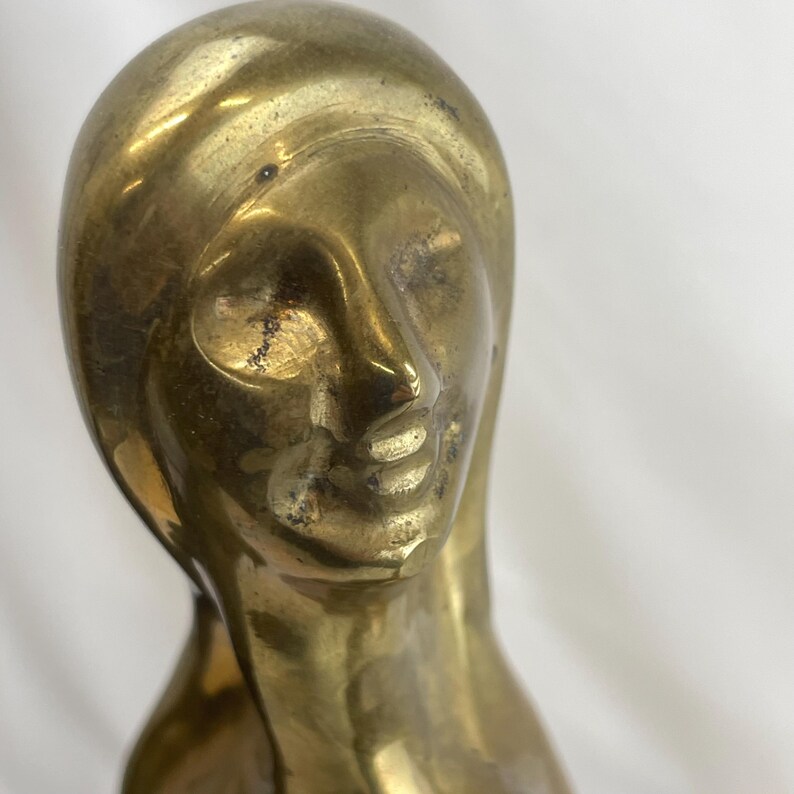 Vintage Dolbi Cashier Brass Woman Lady With Bird Art Deco Statue ...