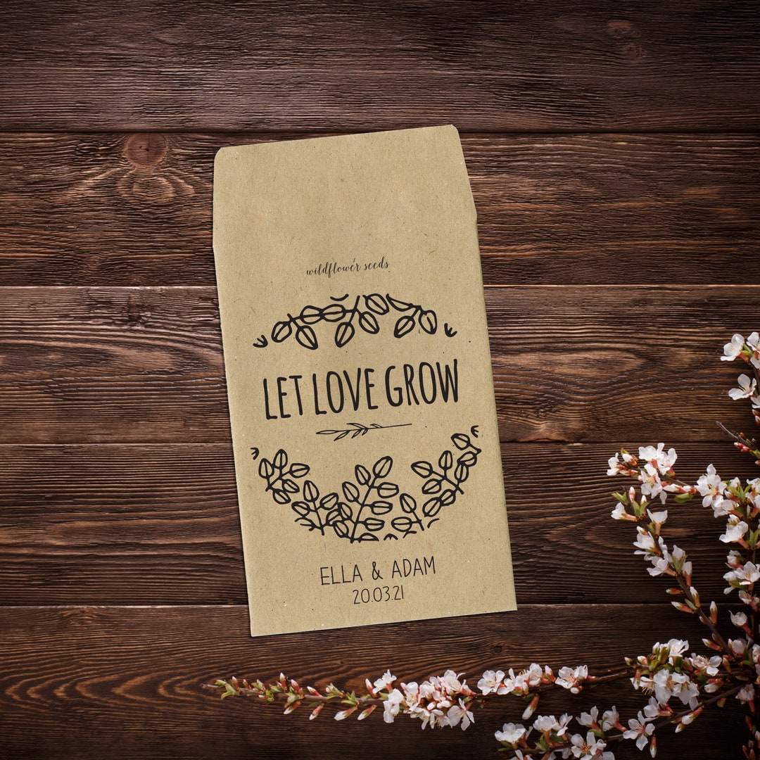 Wedding Seed Packet Favor, Let Love Grow, Personalized Seed Packets ...