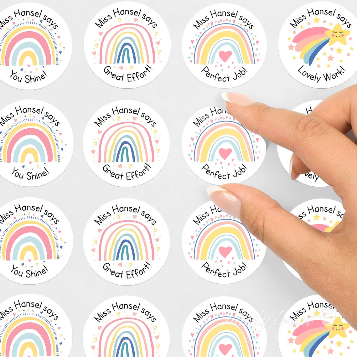 Teacher Rainbow Stickers Personalised Teacher Stickers - Etsy Australia