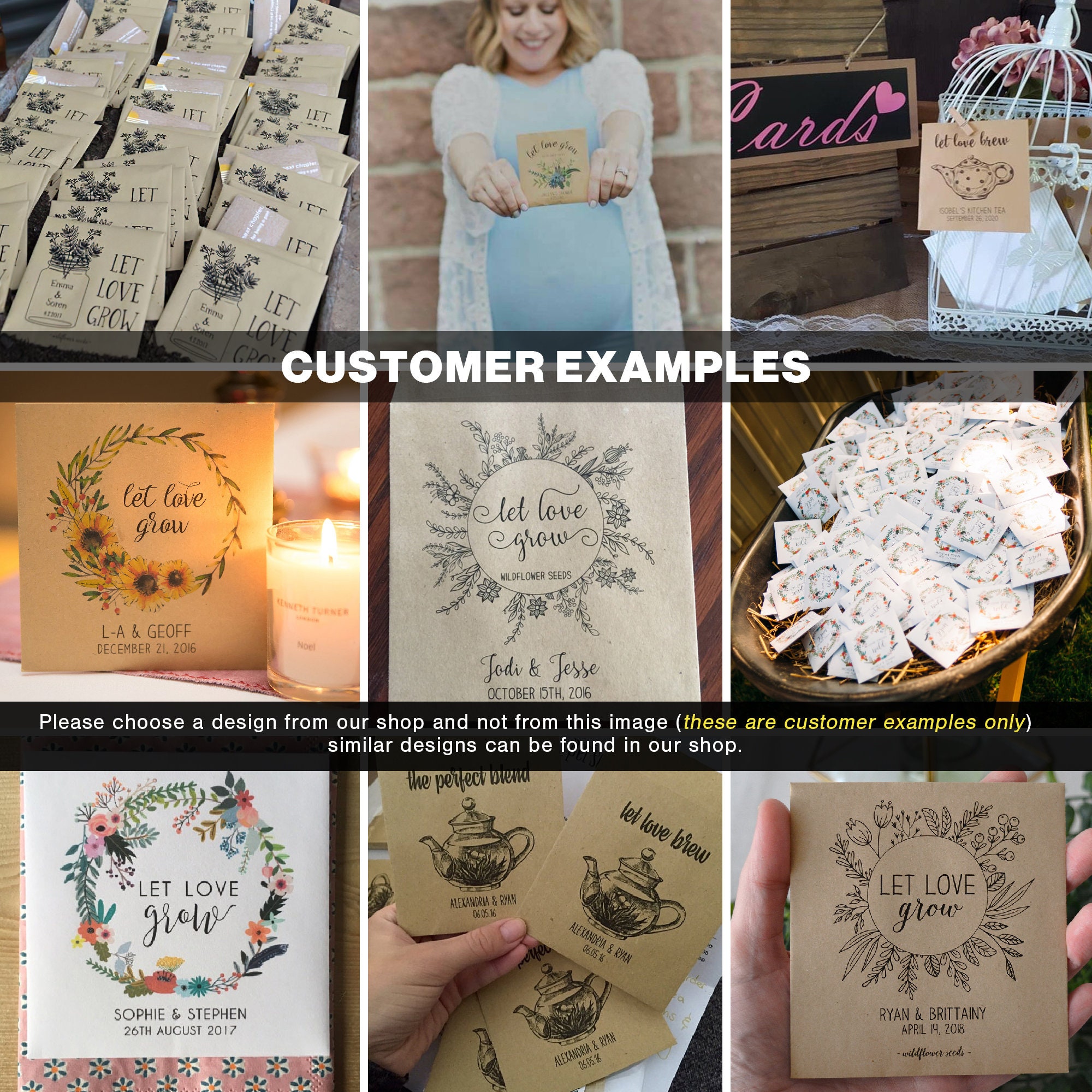 Personalized Tea Bags Tea Party Favor Tea Bag Favors Rustic | Etsy