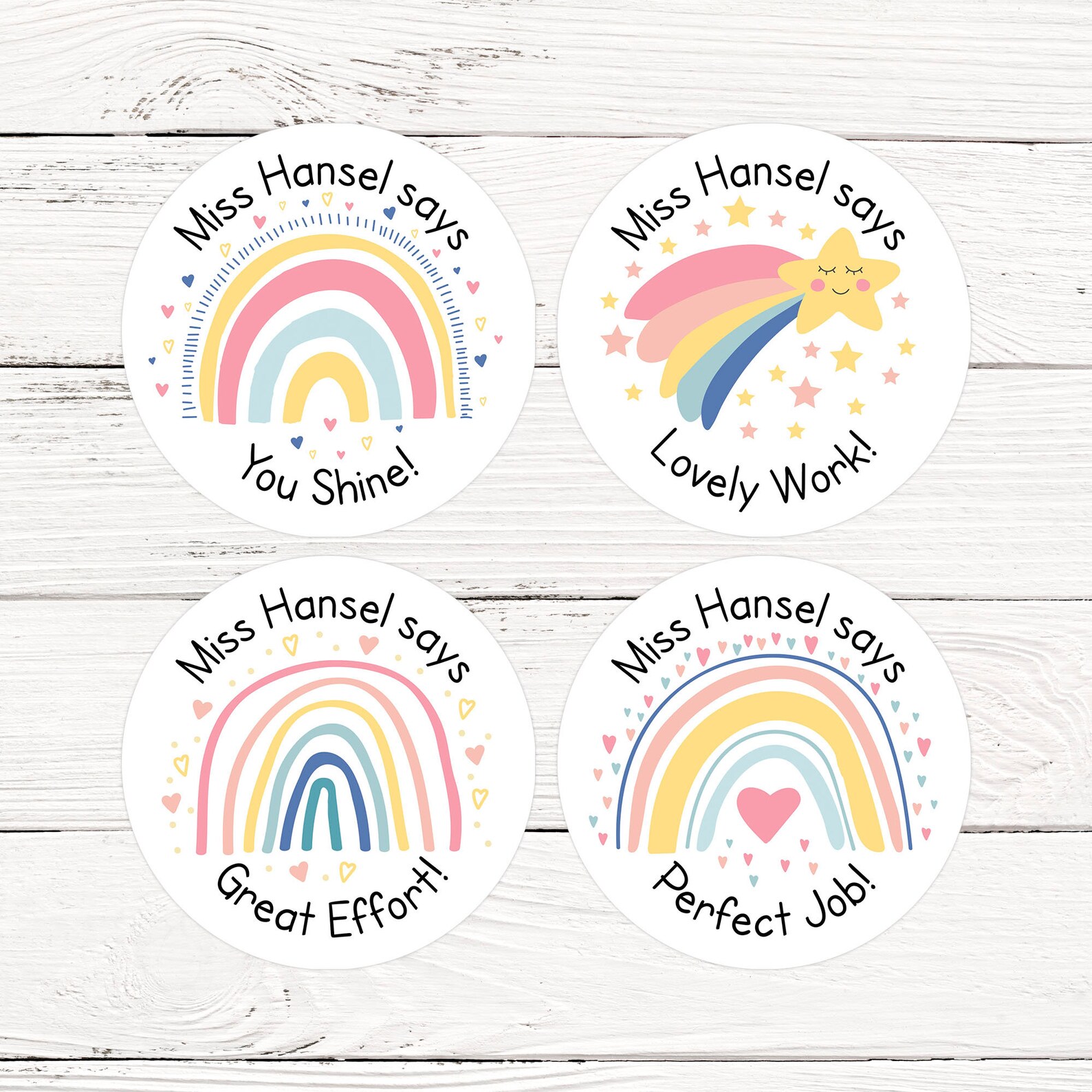 Teacher Rainbow Stickers Personalised Teacher Stickers - Etsy Australia