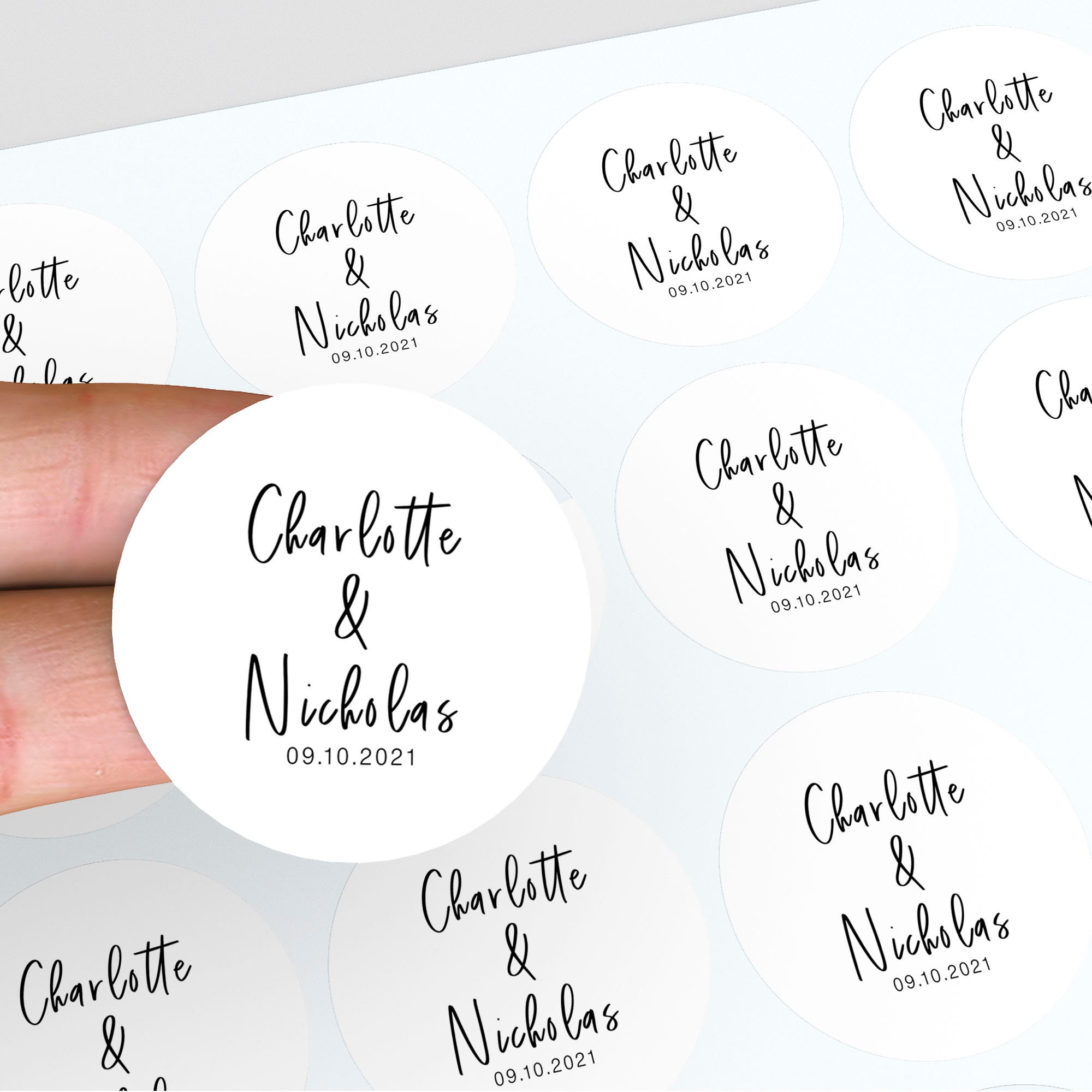 Personalised Wedding Stickers Wedding Name Stickers Wedding | Etsy