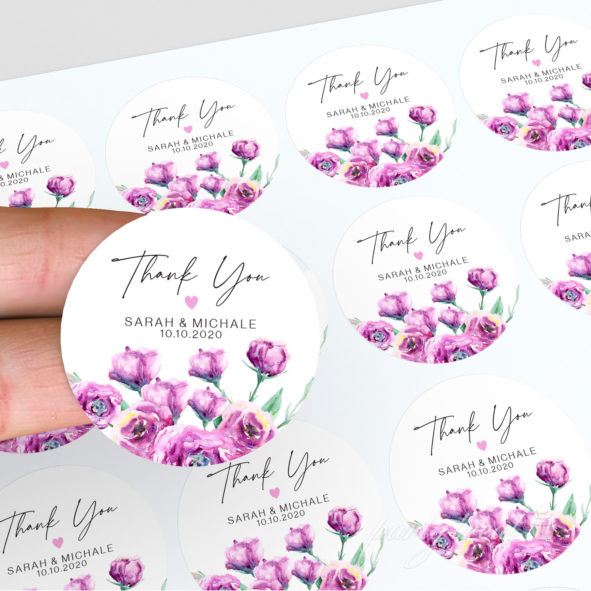 Personalised Wedding Stickers Thank You Wedding Stickers | Etsy