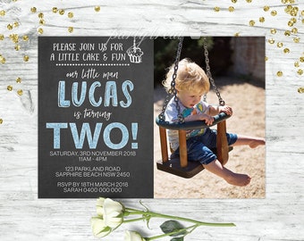 Boys 2nd Birthday Invitation | Etsy