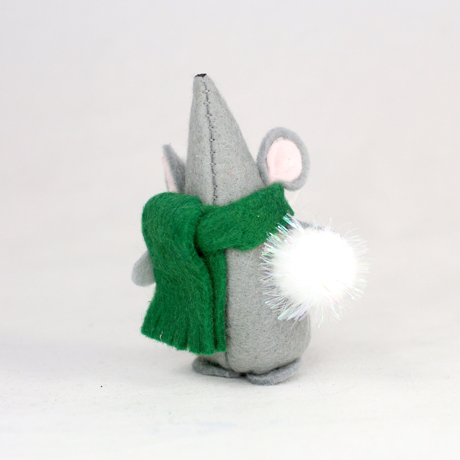 Christmas Snow Day Mouse - Handmade Felt Ornament - Etsy UK
