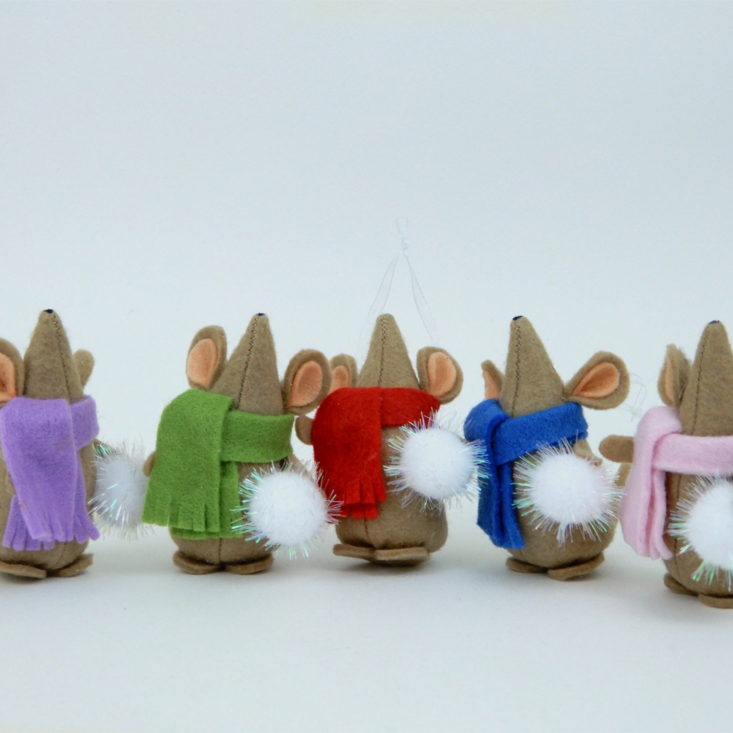 Christmas Snow Day Mouse - Handmade Felt Ornament - Etsy UK