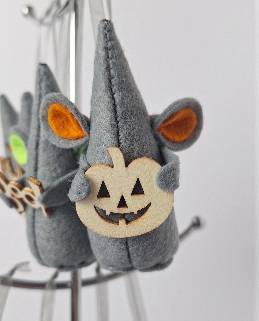 Halloween Felt Mouse With Spooky Wood Shape - Etsy