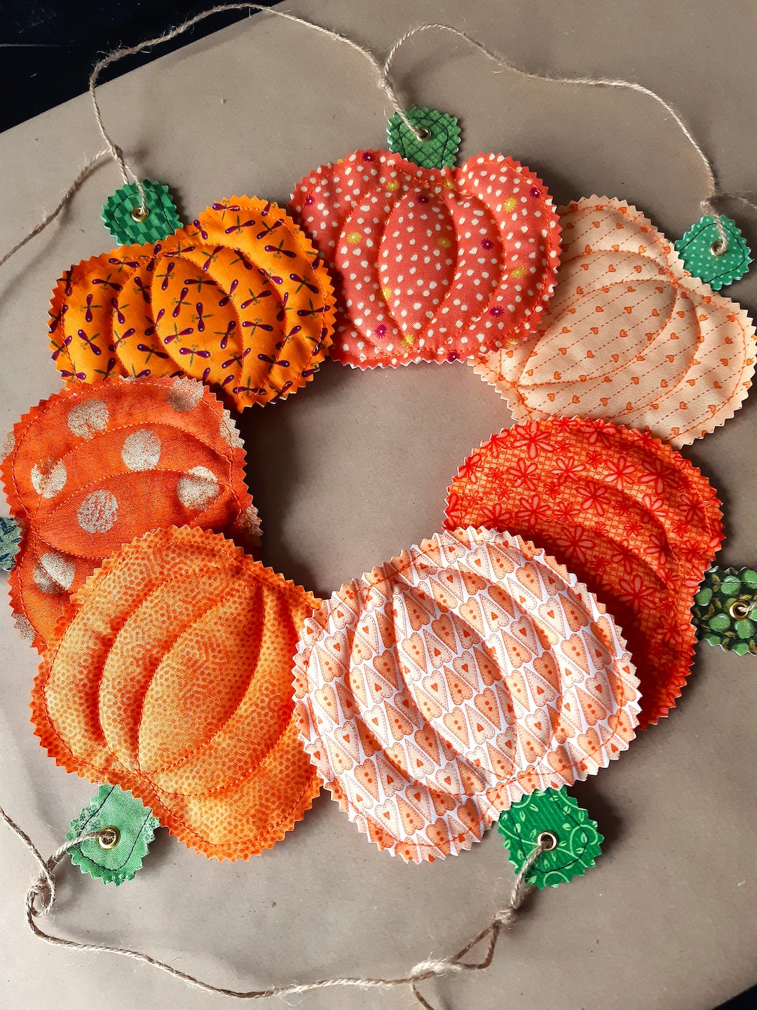 Handmade Quilted Pumpkin Garland, Autumn Thanksgiving Decor - Etsy UK