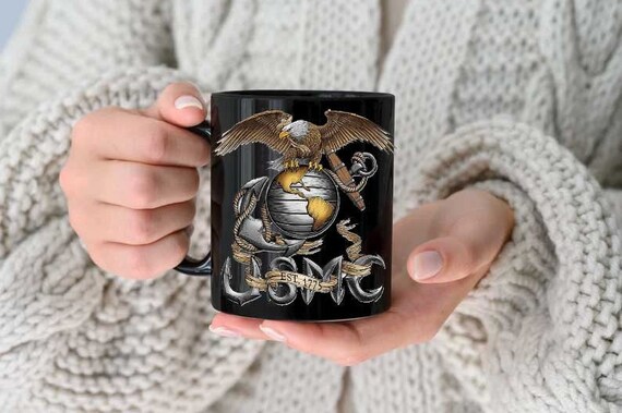 Marine Corps Eagle Mug USMC Mug Semper Fi Mug Black Coffee - Etsy