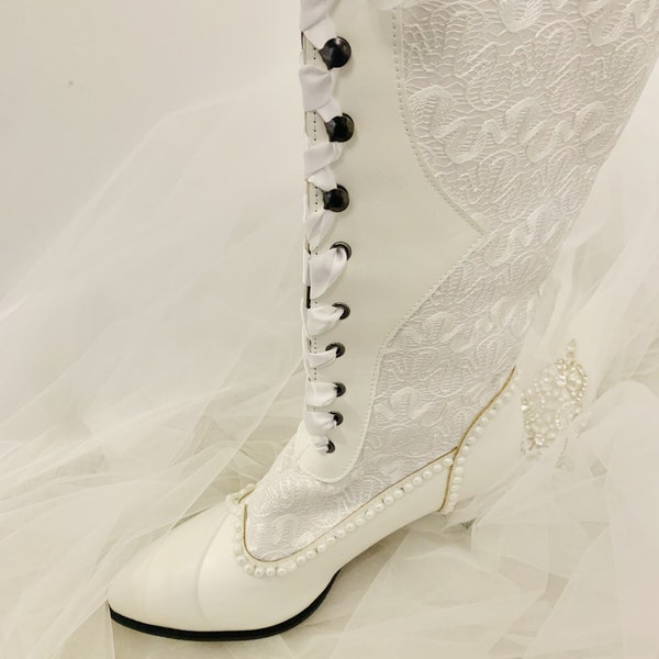 Wedding Lace Boots - Etsy