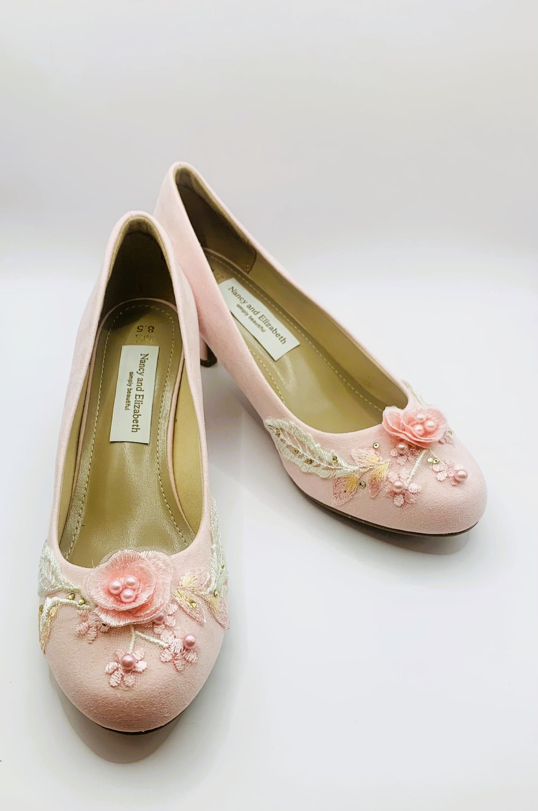 Stunning Hand Finished Dusty Dusky Pink and Mint Sage Green Mix With ...