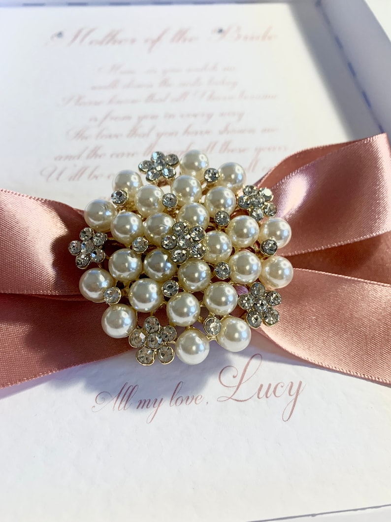Diamond and Pearls Mother of the Bride Brooch and Keepsake - Etsy