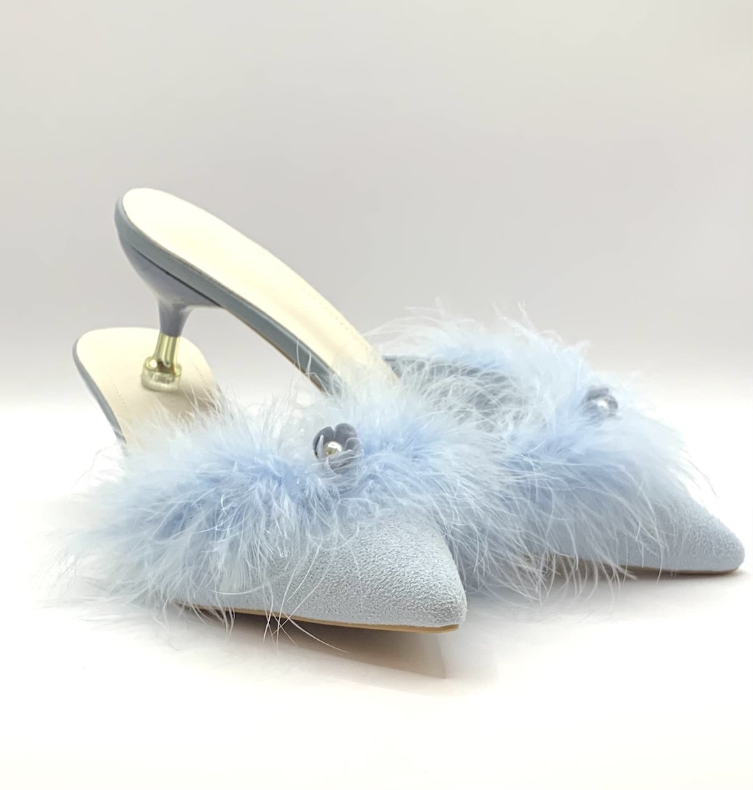 Simply Beautiful Fluffy Powder Blue With Pearl and Diamante Bridal ...