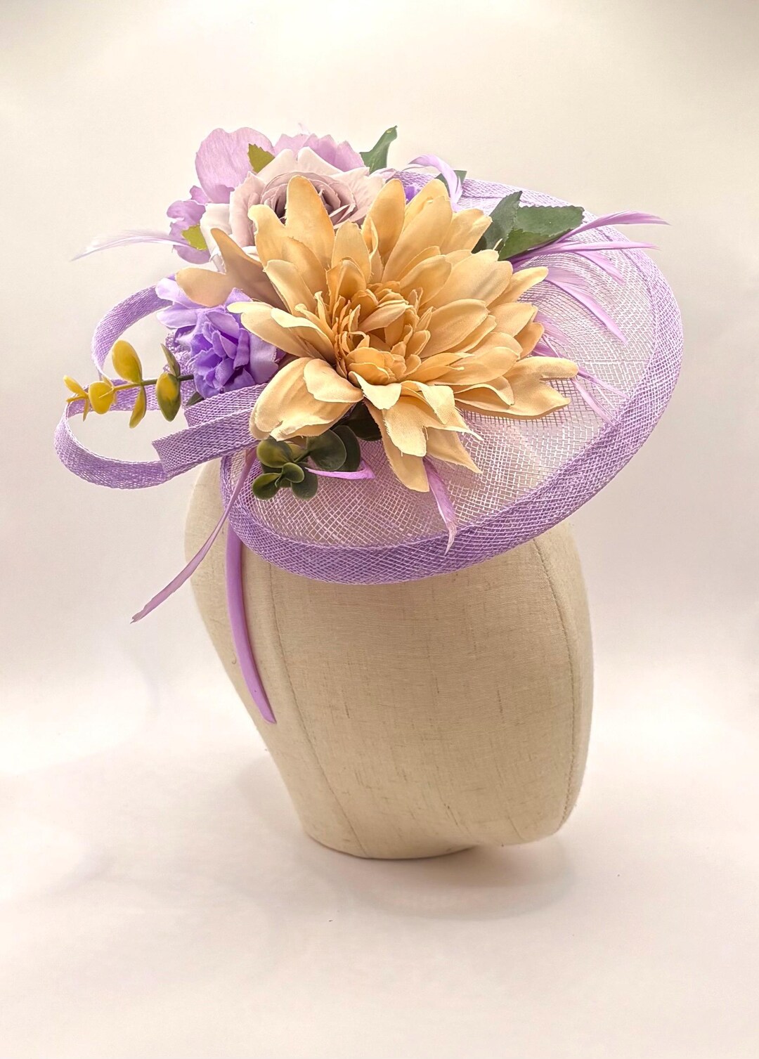 Lilac Lavender Fascinator Hat: Champagne Flower Wedding Fascinator ...